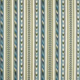 Bloomsbury Stripe Fabric in Woad/Thyme by Morris & Co