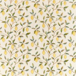 Lemon Tree Embroidery Fabric in Bayleaf/Lemon by Morris & Co