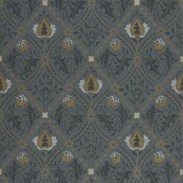 Pure Trellis Wallpaper in Black Ink by Morris & Co