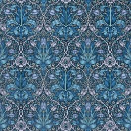 Spring Thicket Fabric in Midnight/Lilac by Morris & Co