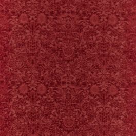 Sunflower Caffoy Velvet Fabric in Barbed Berry by Morris & Co