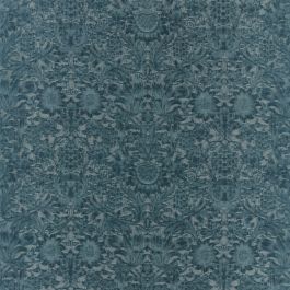 Sunflower Caffoy Velvet Fabric in Webbs blue by Morris & Co