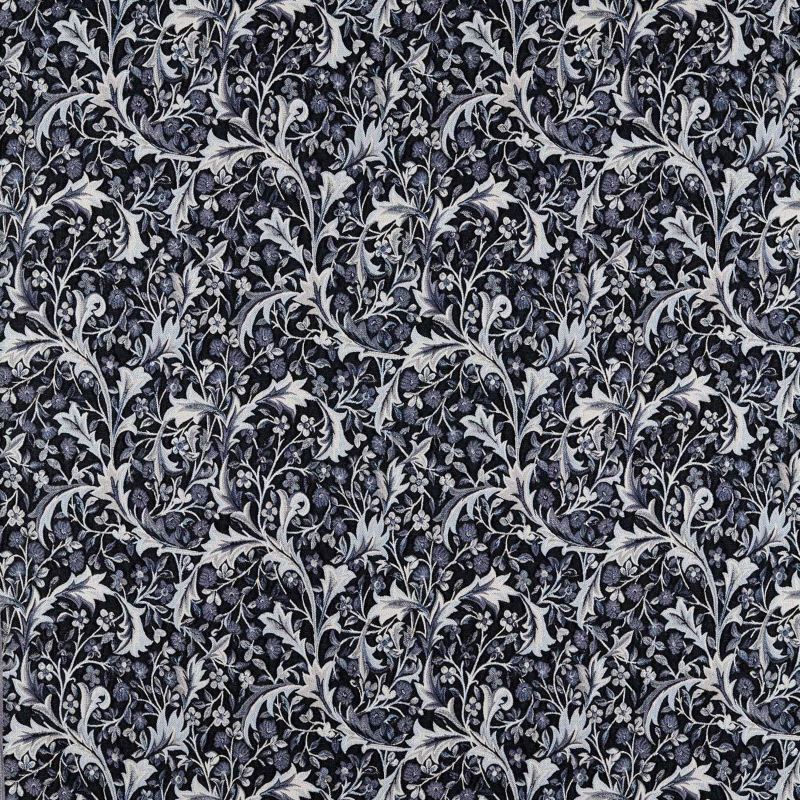Clover & Vine Weave Fabric in Indigo by Morris & Co