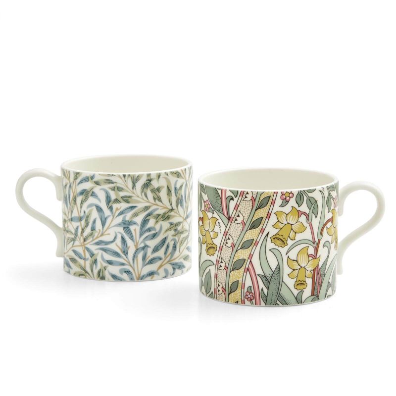 Daffodil Set of 2 Mugs in Green by Morris & Co