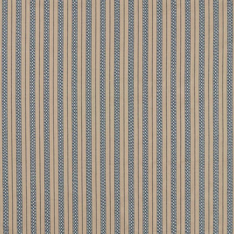 Elm Stripe Fabric in Indigo/Flax by Morris & Co