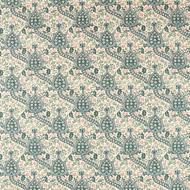 Persian Tulip Fabric in Teal by Morris & Co