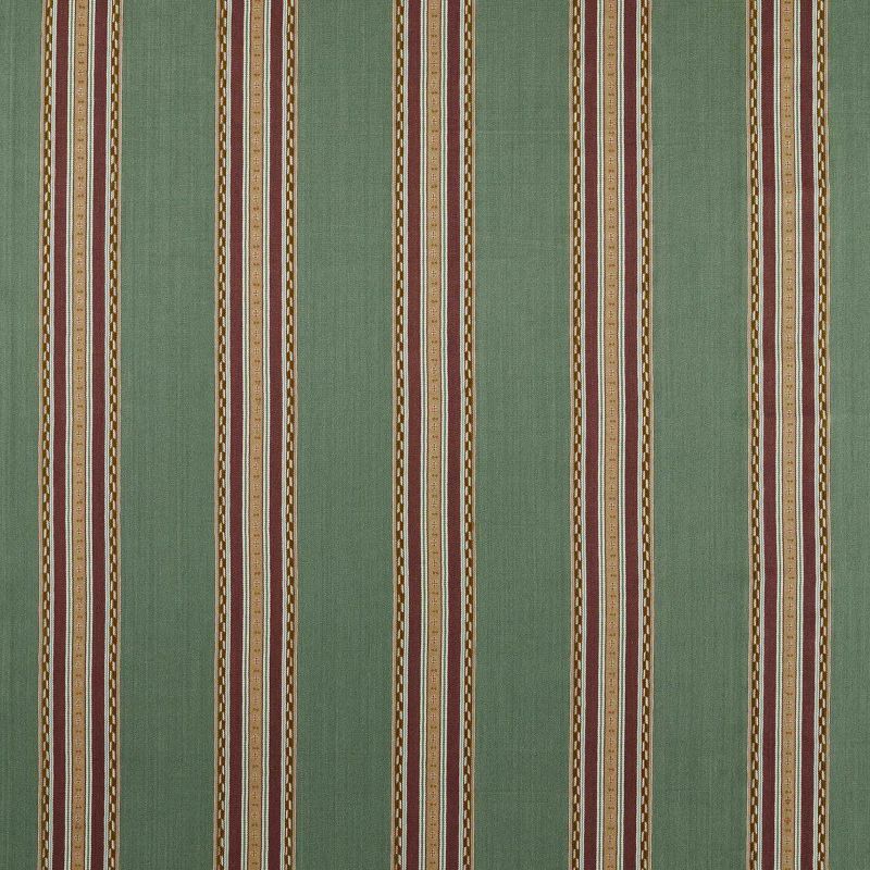 Pimlico Stripe Fabric in Teal/Mulberry by Morris & Co