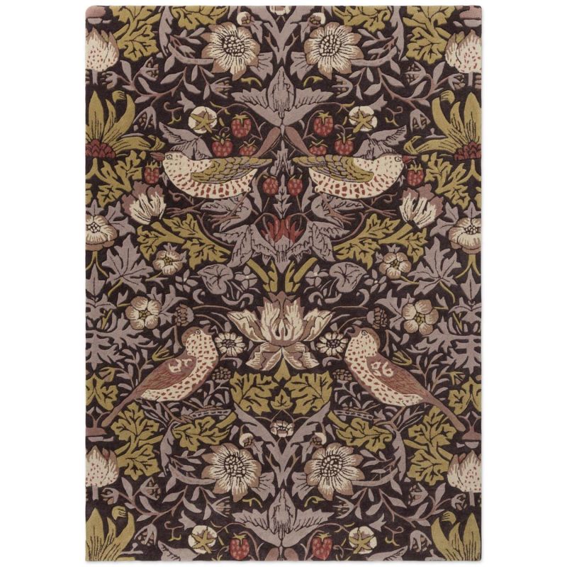 Strawberry Thief Rug in Grape by Morris & Co