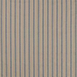 Elm Stripe Fabric in Indigo/Flax by Morris & Co